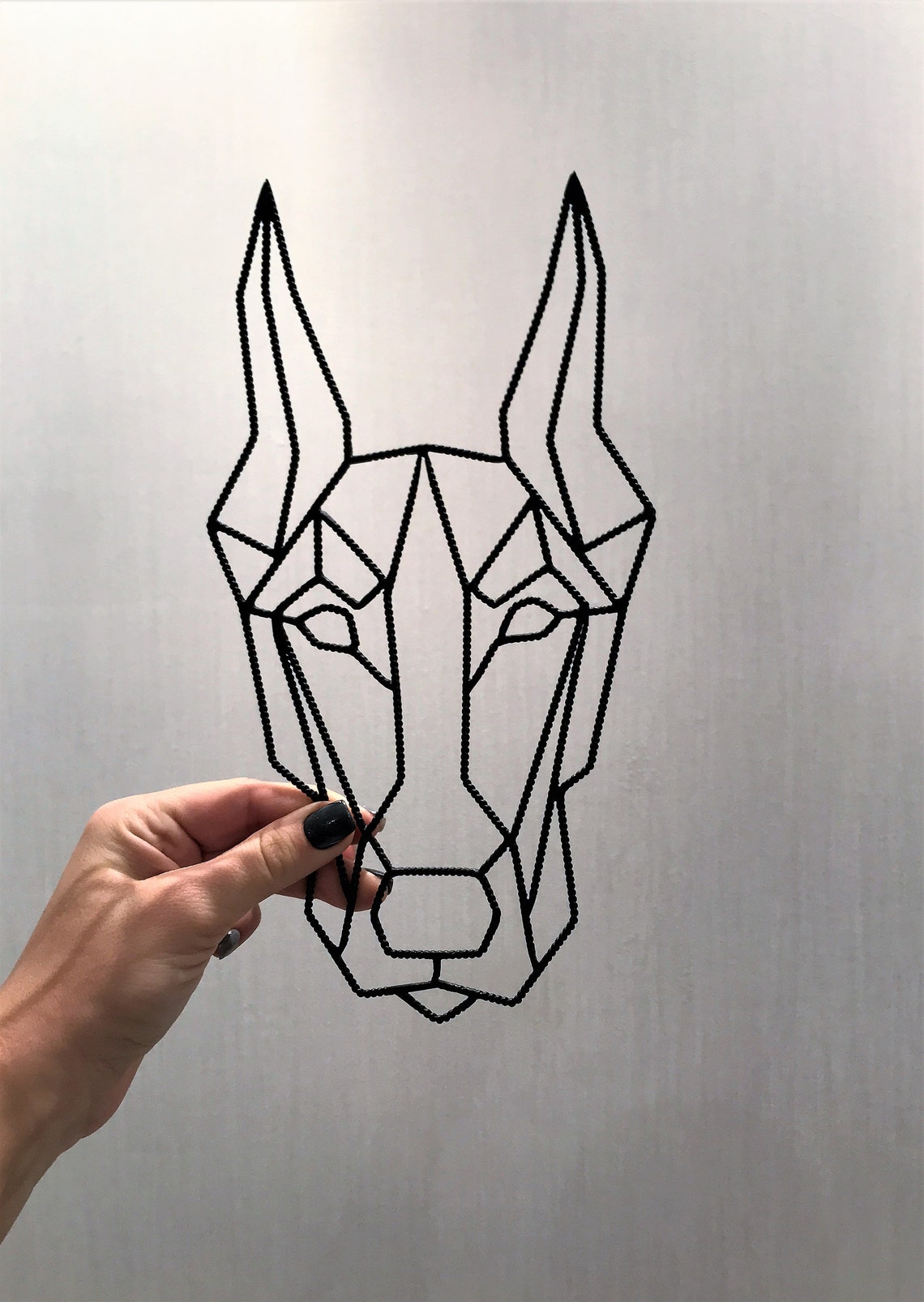 Doberman Metal Wall Art Geometric Dog Wall Decor Wire Dog - Etsy