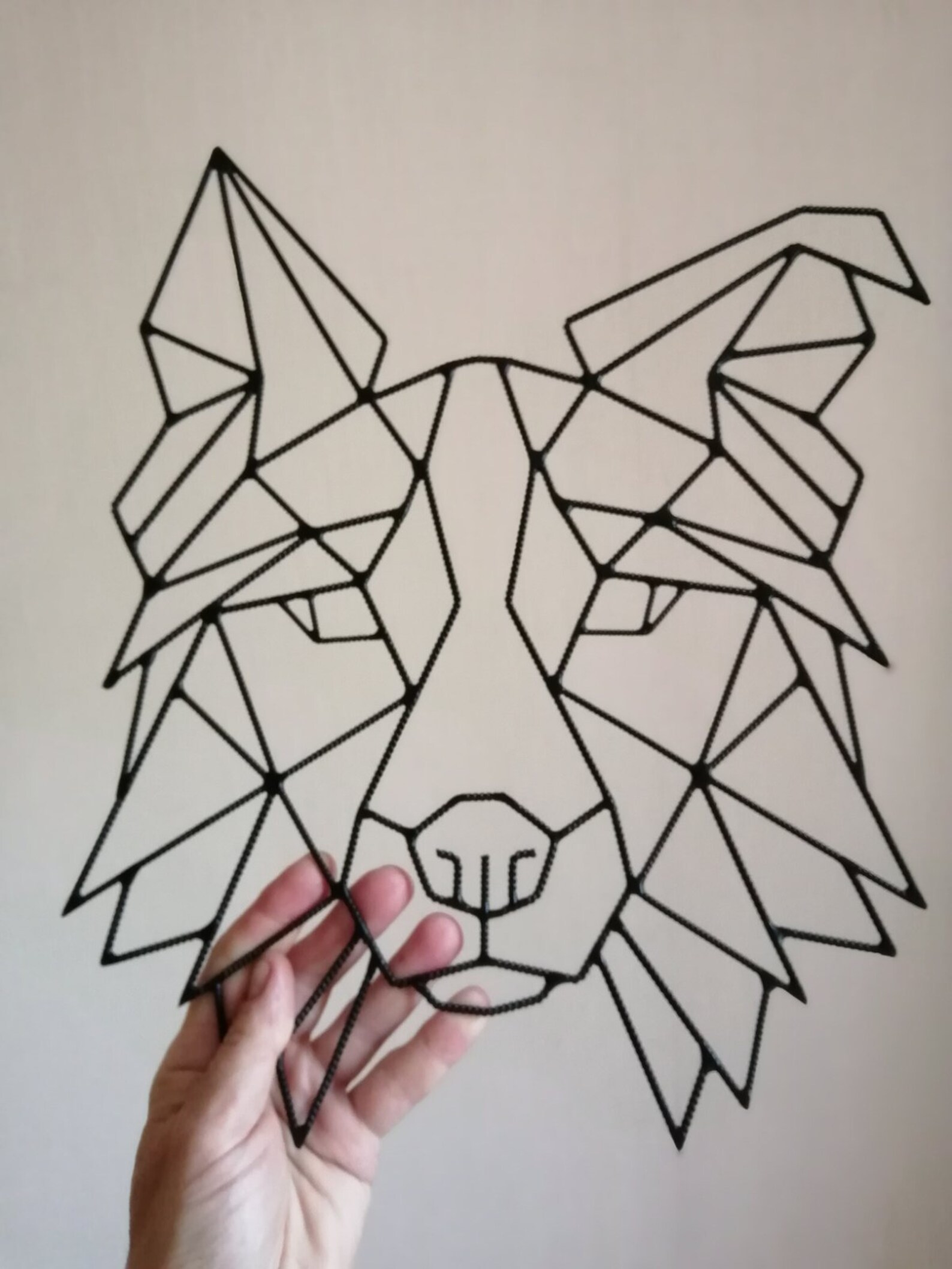 Border Collie Metal Wall Art, Geometric Dog Wall Decor, Wire Dog ...