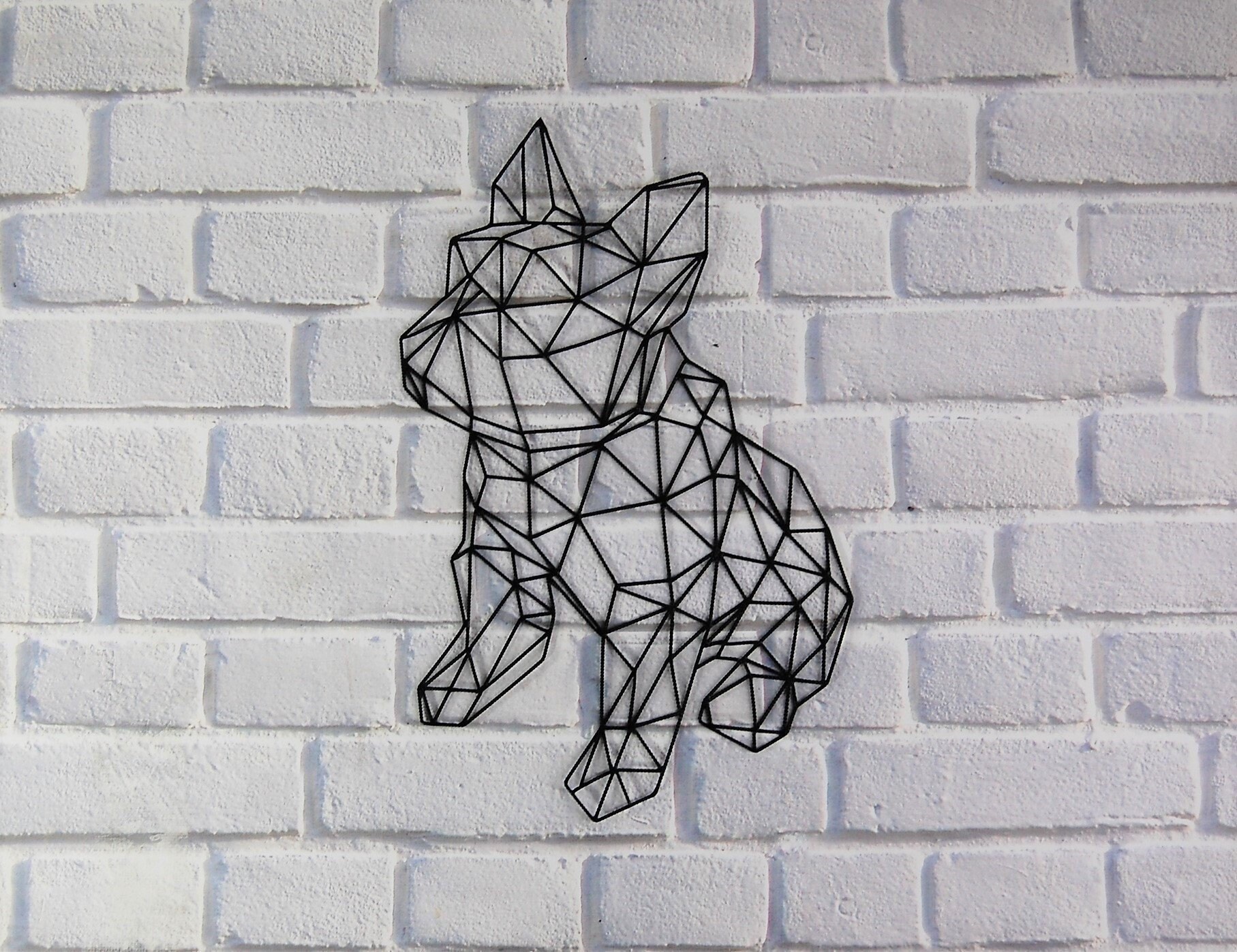 Geometric Bulldog Wall Decor, Geometric Dog, Wire Dog, Minimalist ...