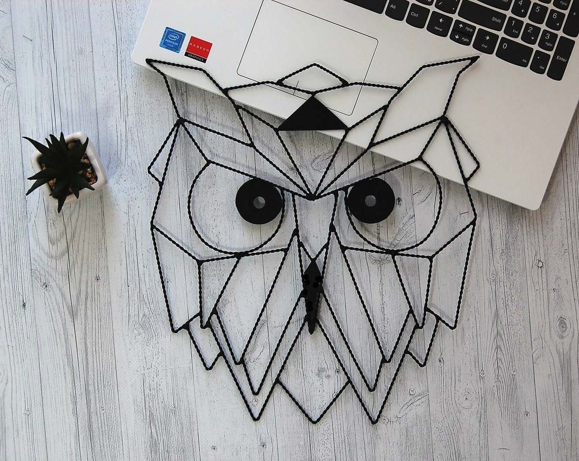 Wire Owl Wall Decor Geometric Animal Wire Owl Decor - Etsy