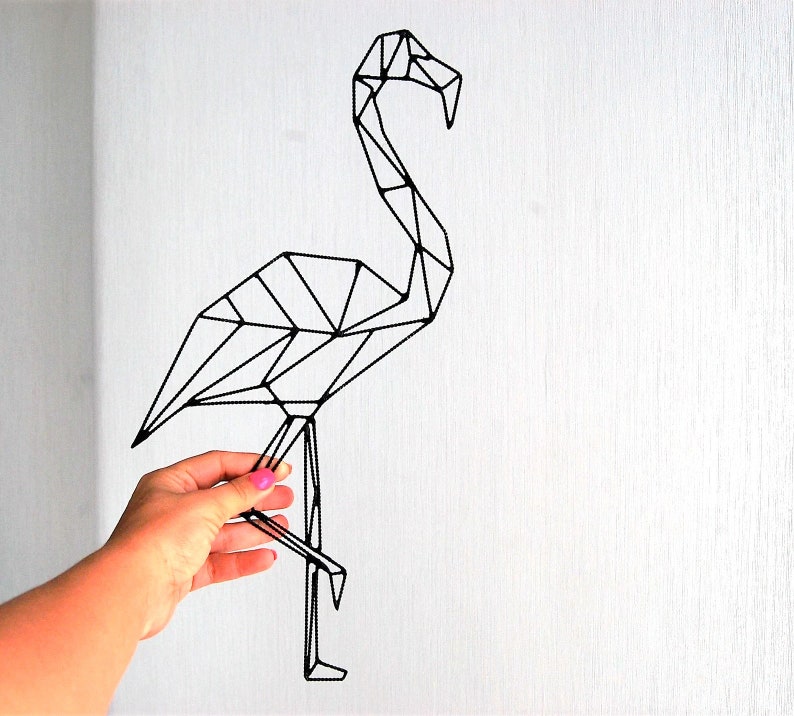 Flamingo Wall Decor Geometric Bird Bird Gift Idea Flamingo - Etsy