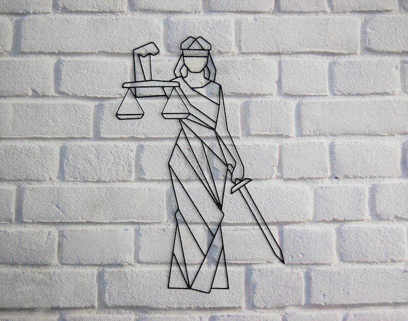 Lady Justice Metal Wall Art Metal Wall Decor Femida Themis - Etsy