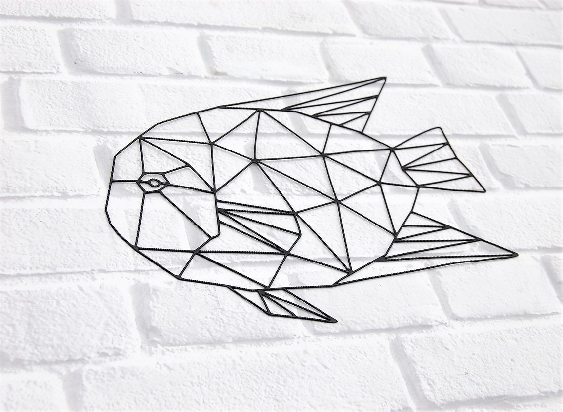 Fish Wall Decor Geometric Fish Metal Decor Beach Lover's - Etsy