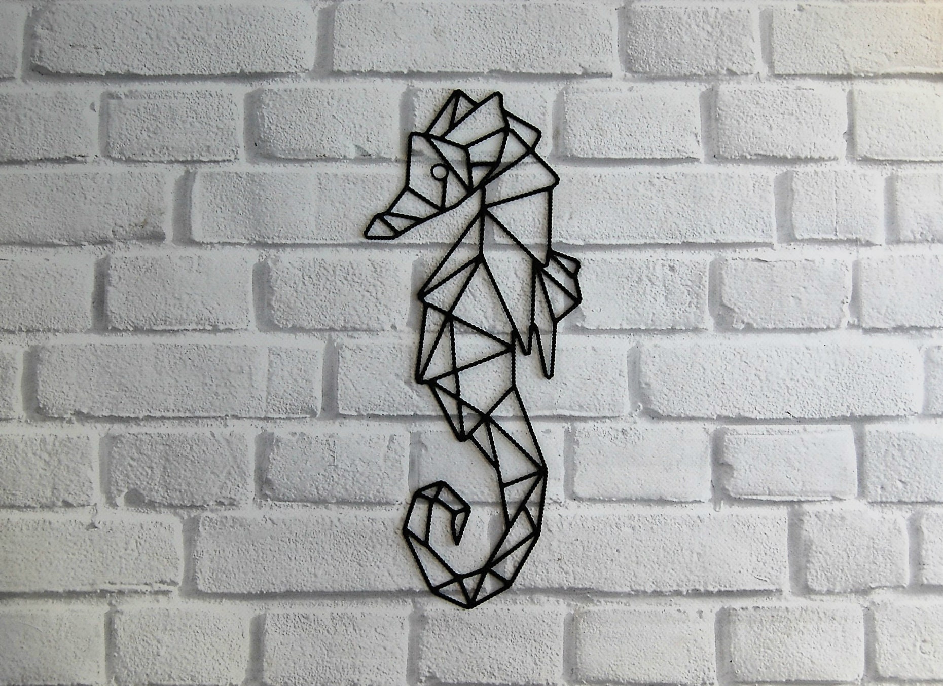 Seahorse Wall Decor, Geometric Seahorse, Beach Lover's Gift, Ocean ...