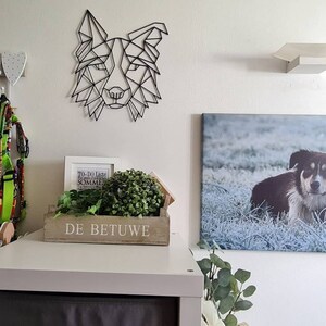 Border Collie Metal Wall Art, Geometric Dog Wall Decor, Wire Dog ...
