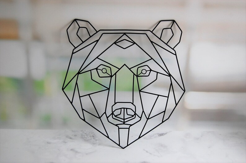 Bear Wall Decor Geometric Bear Decor Geometric Animal Wire - Etsy