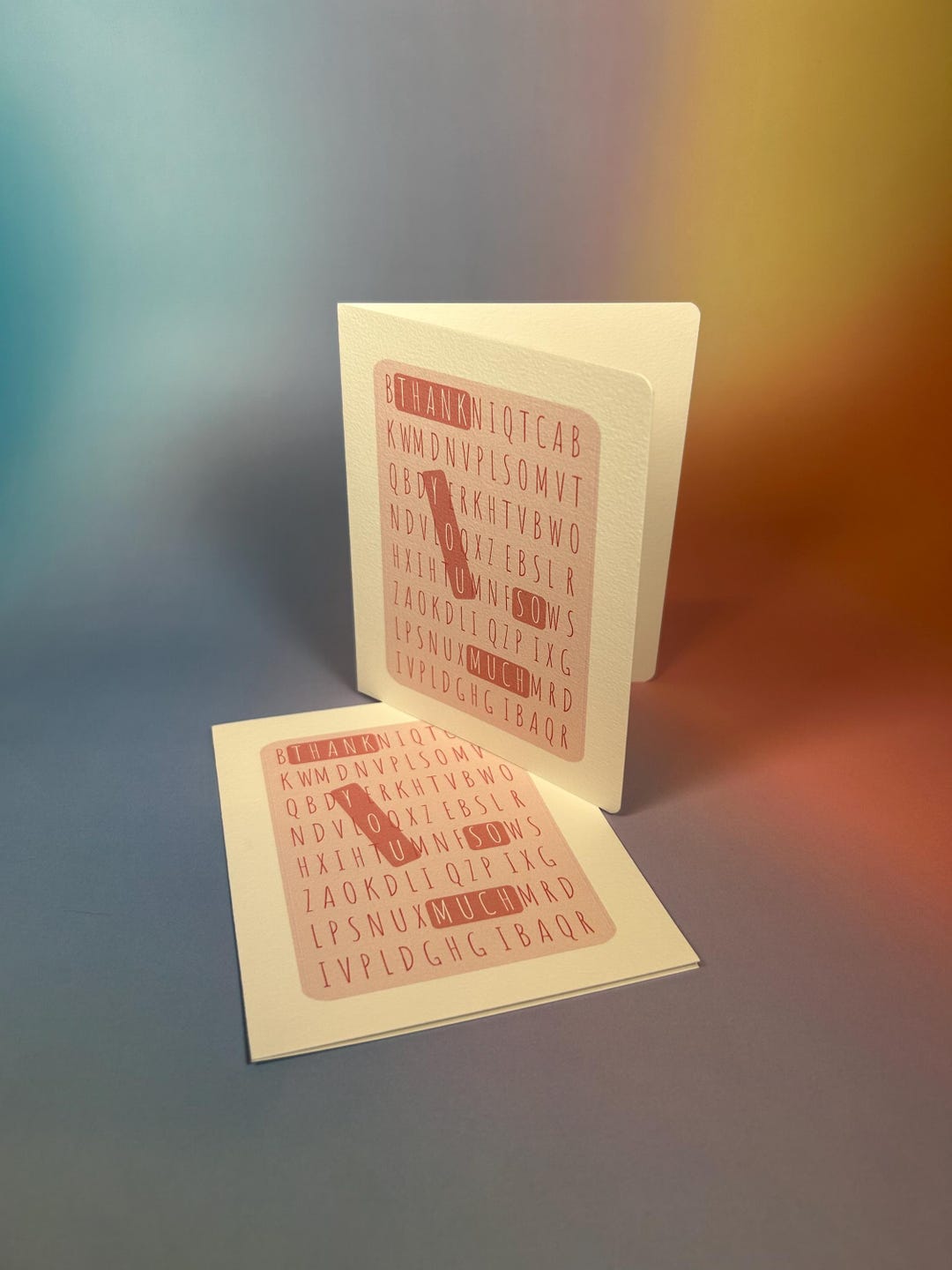 Thank You so Much Word Search Puzzle Greeting Card - Puzzle Card, Word ...