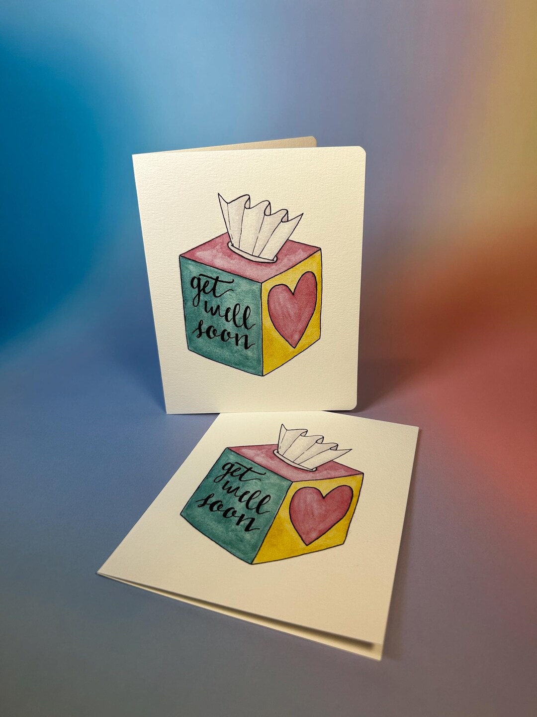 Get Well Soon Tissue Box Greeting Card - Box of Tissues, Cute Card ...