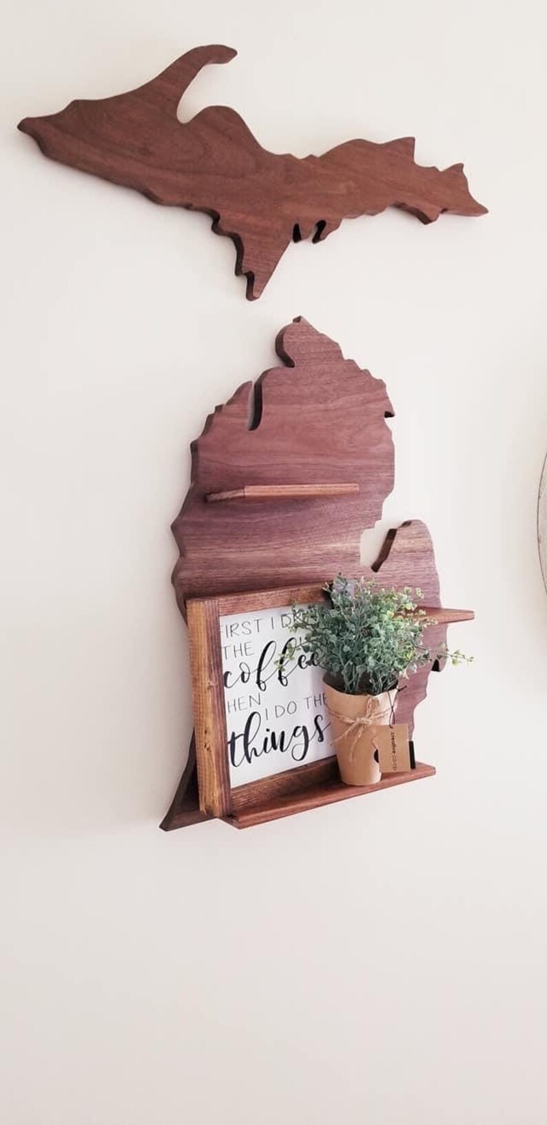 State of Michigan Shelf Wall Decor - Etsy