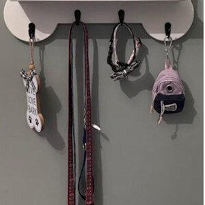 White Wooden Customizable Dog Bone Wall Organizer With Shelf - Etsy