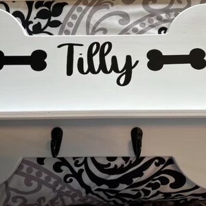 White Wooden Customizable Dog Bone Wall Organizer With Shelf - Etsy