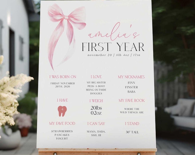 Milestones Banner, Coquette Themed Milestone, Monthly Milestones, Pink ...