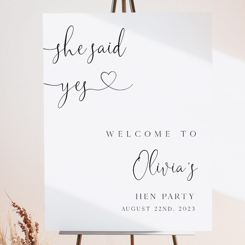 MINIMALIST Hen Party Welcome Sign Hen Party Welcome Board - Etsy