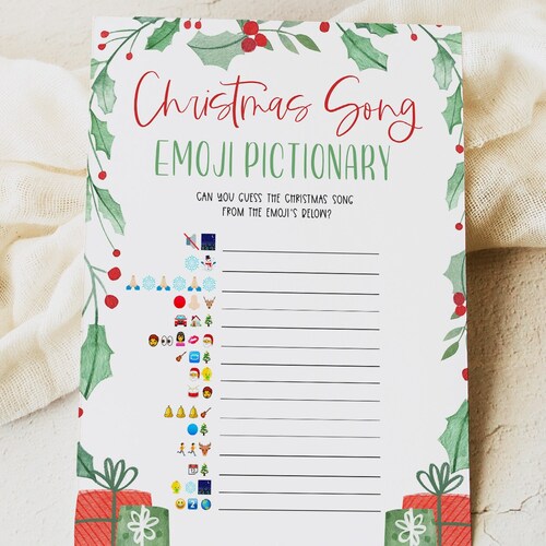 Christmas Songs Emoji Pictionary Printable Christmas Games - Etsy