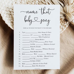 Name That Baby Song, Printable Baby Shower Games, Baby Shower Games ...