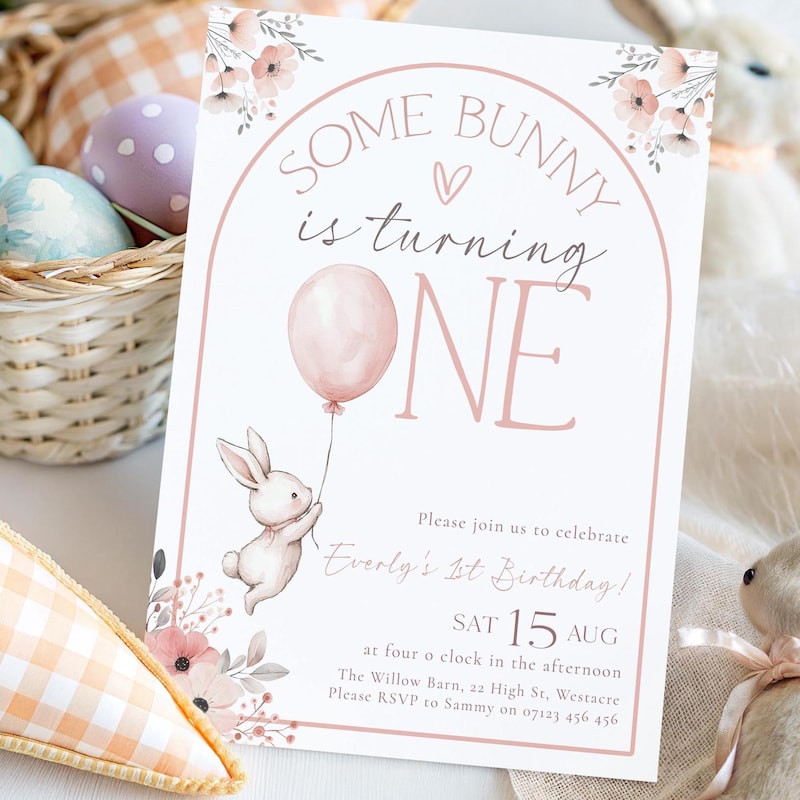 One Year Birthday Bunnies - Etsy