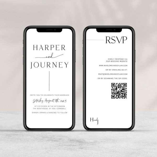 Minimalist Digital Invitations - Etsy