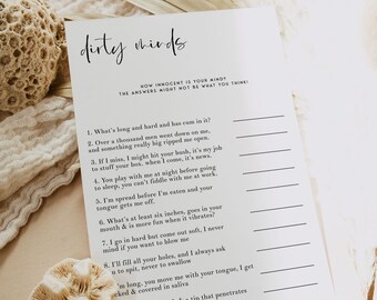 Dirty Minds Bridal Shower Game Bachelorette Party Games Dirty - Etsy