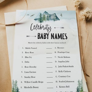 Celebrity Baby Names Game, Printable Baby Shower Games, Adventure ...
