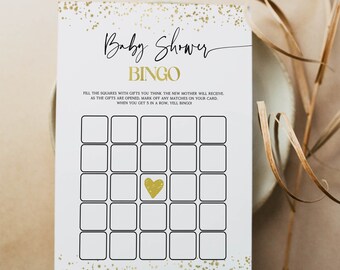 Baby Bingo / Baby Shower Bingo / Gold Baby Shower / Baby - Etsy