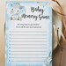 Baby Memory List Game Printable Baby Shower Games Blue - Etsy