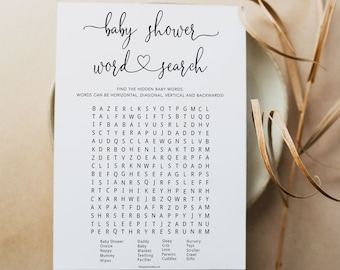 Baby Shower Word Search Game, Baby Shower Games, Baby Word Search Game ...