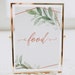 Printable Food Table Sign, Rose Gold Greenery, Bridal Shower Decor ...