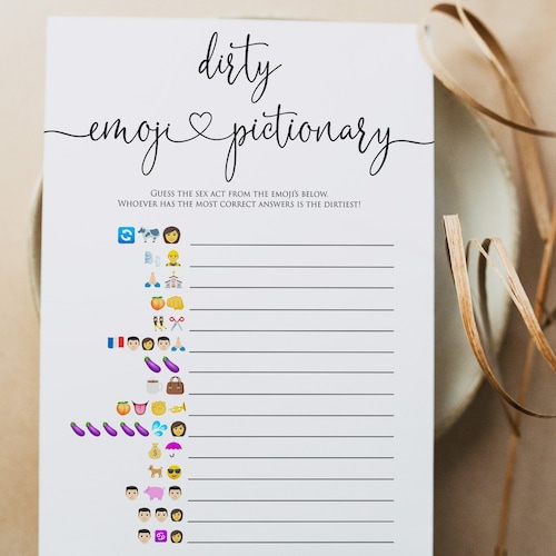 Dirty Emoji Pictionary Bachelorette Party Games Hen Party - Etsy