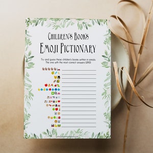 Childrens Books Emoji Pictionary Game Printable Baby Shower - Etsy