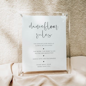 Minimalist Wedding Dance Floor Sign Editable Template, Dance Floor Sign ...