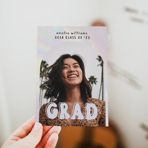 Retro Graduation Announcement Template, Senior Graduation, 90s Modern ...