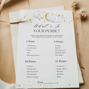 What's in Your Purse Baby Game, Printable Baby Shower Games, Little ...