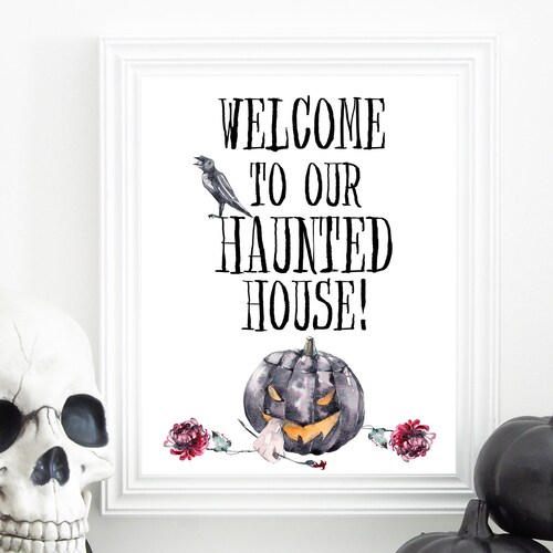 Halloween Birthday Printable Welcome Sign Template Adult - Etsy
