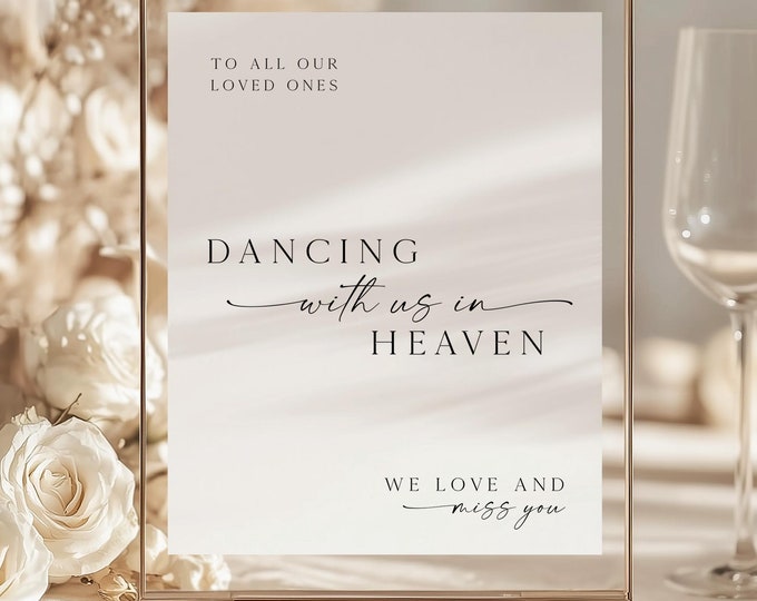 Wedding Memorial Sign - Dancing With Us in Heaven - Memorial Keepsake ...
