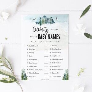 Celebrity Baby Names Game, Printable Baby Shower Games, Adventure ...