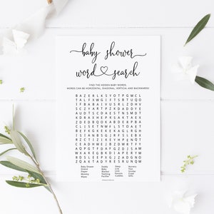 Baby Shower Word Search Game, Baby Shower Games, Baby Word Search ...
