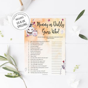 Halloween Baby Shower Mommy or Daddy Guess Who Baby Game - Etsy