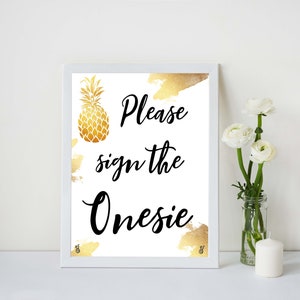 Pineapple Please Sign the Onesie Sign the Onesie Baby Shower - Etsy