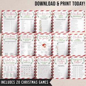 20 Christmas Games Bundle, Christmas Party Games, School Christmas ...