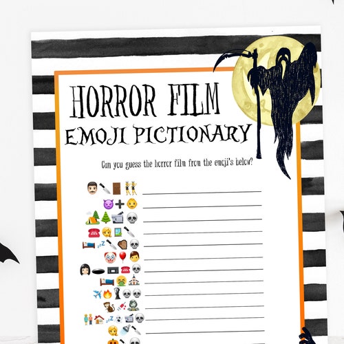 Halloween Party Game Horror Movie Emoji Pictionary Halloween - Etsy