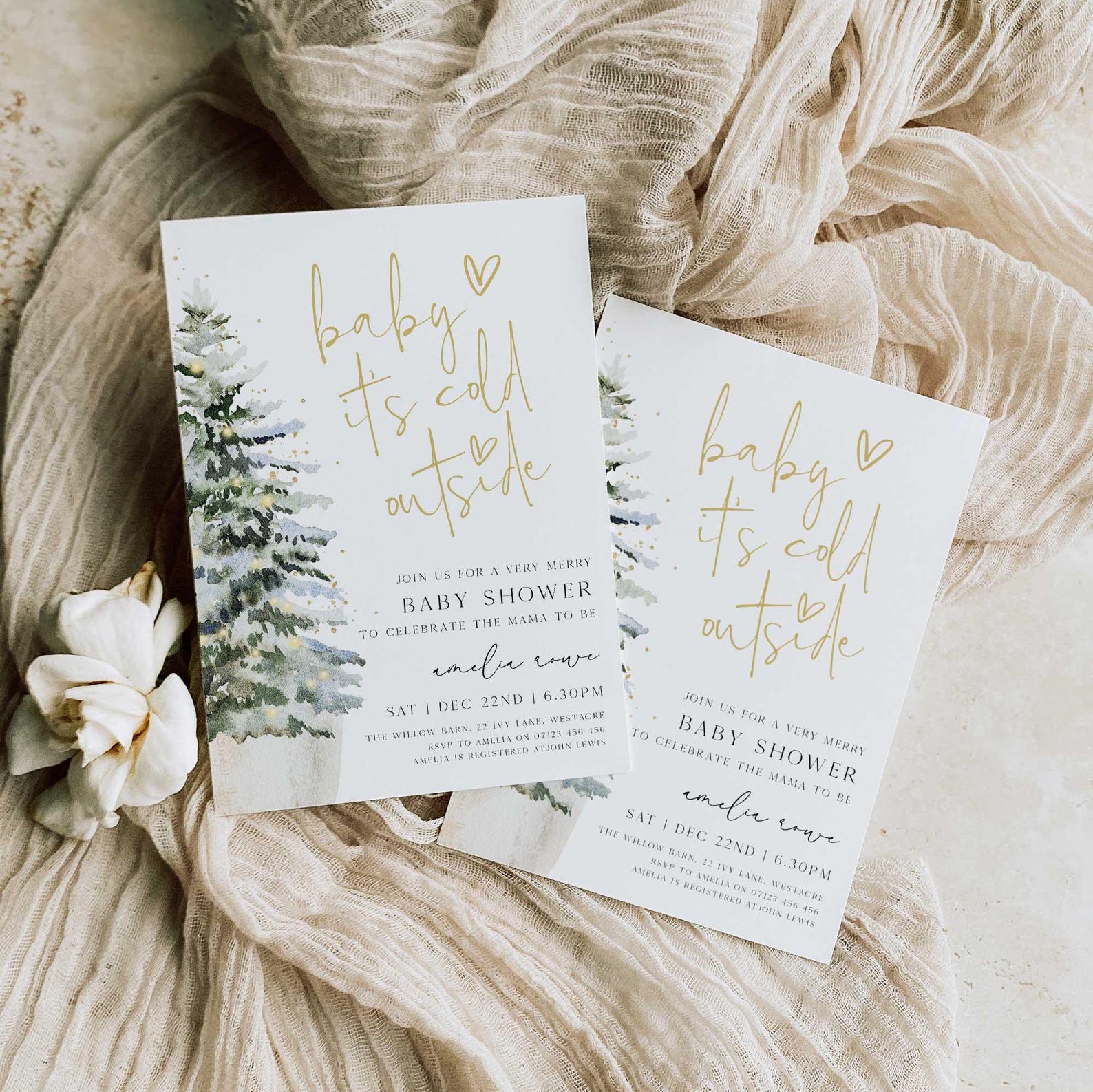 Baby It's Cold Outside Invite, Winter Baby Shower Invitation Template ...