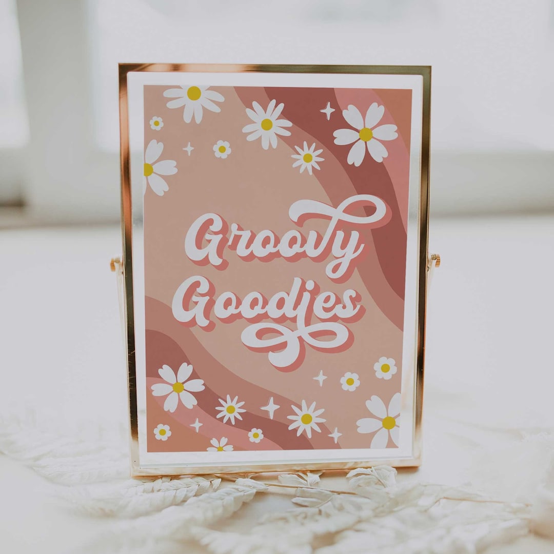Groovy Birthday Party Decor Groovy Goodies 70' Daisy Sign Decor Groovy ...
