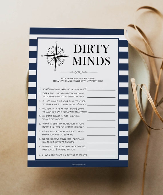 Nautical Bachelorette Game Dirty Minds Riddle Game - Etsy