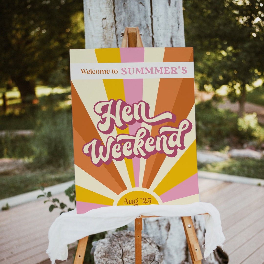 WOODSTOCK Festival Hen Party Welcome Sign, Retro Festival Hen Weekend ...