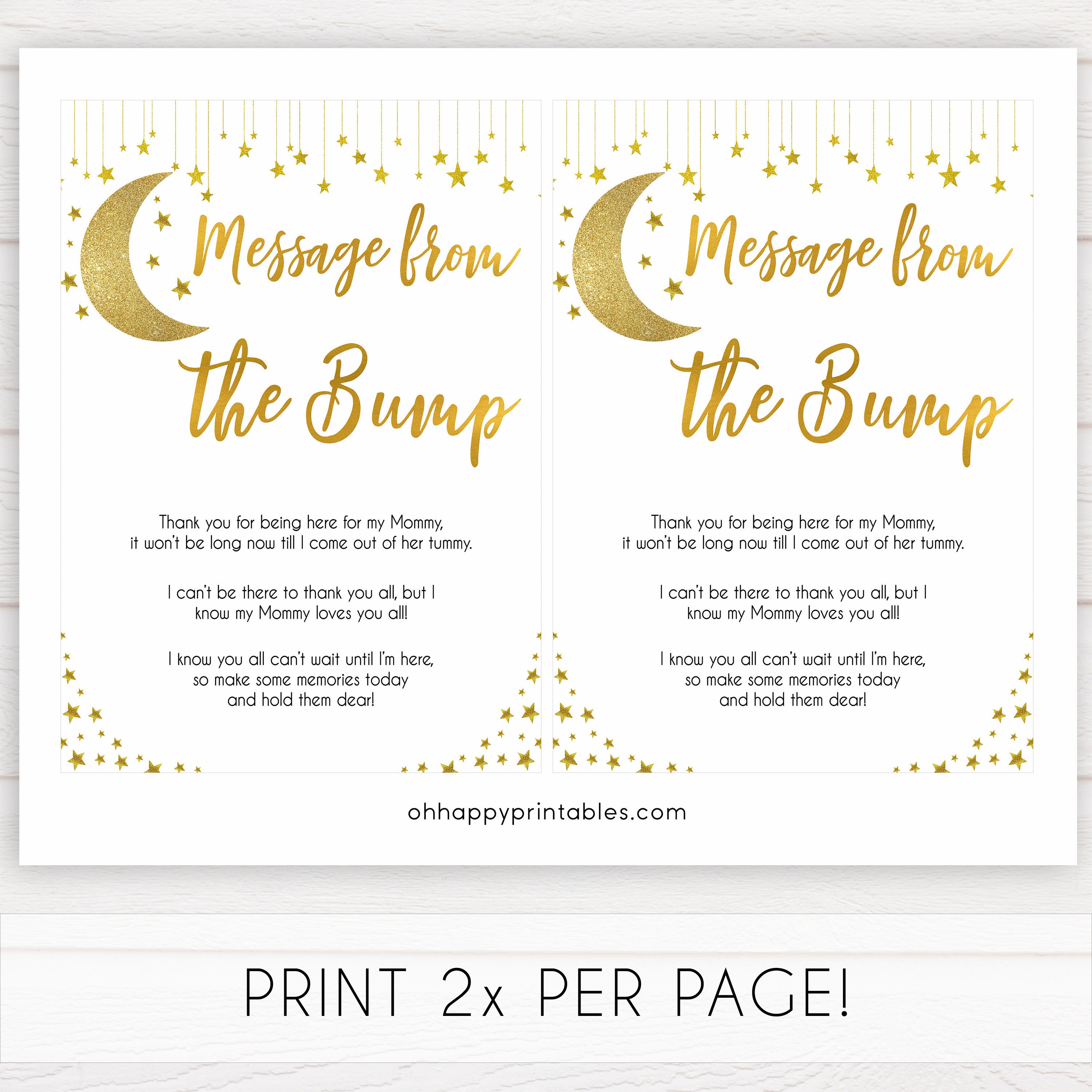 Message from the Bump Baby Shower Game Printable Baby Shower | Etsy