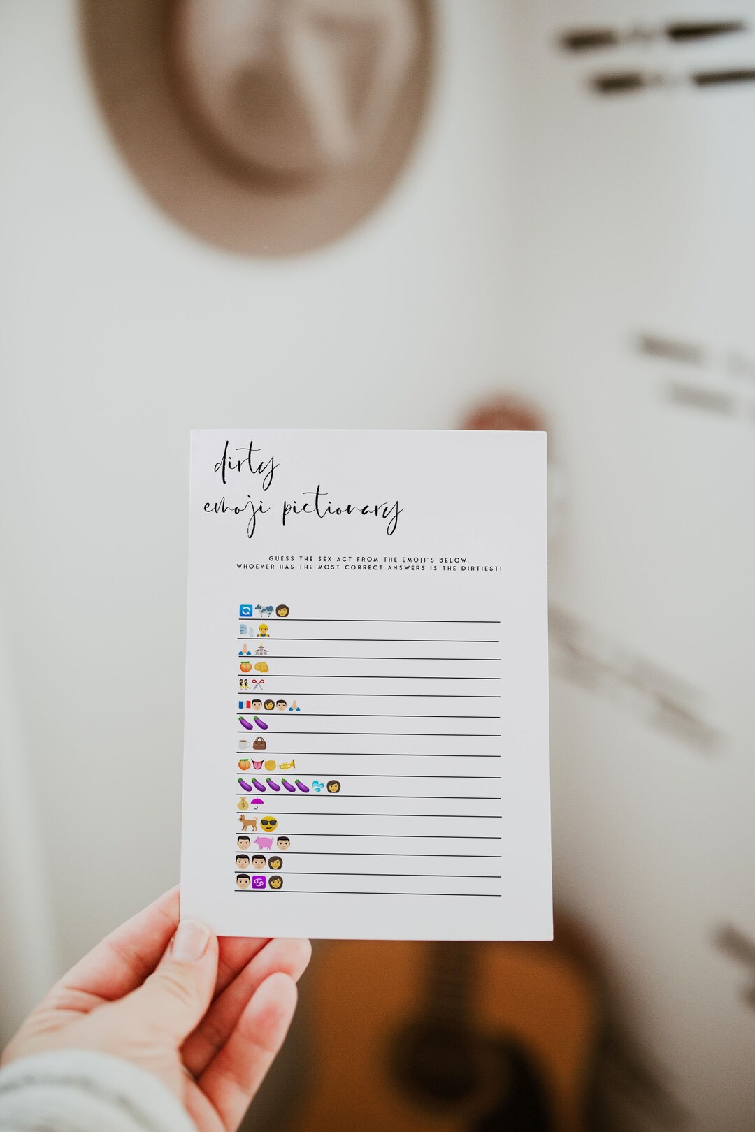 DIRTY Emoji Pictionary Game, Fun Bachelorette Party Games, Hen Party ...