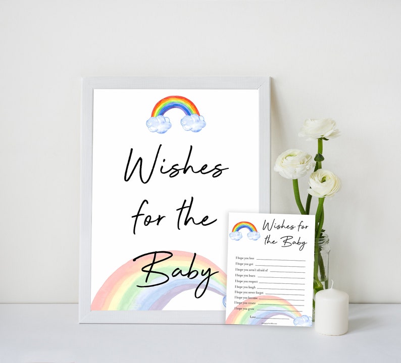 Rainbow Wishes For The Baby Baby Wishes Wishes for The Baby | Etsy