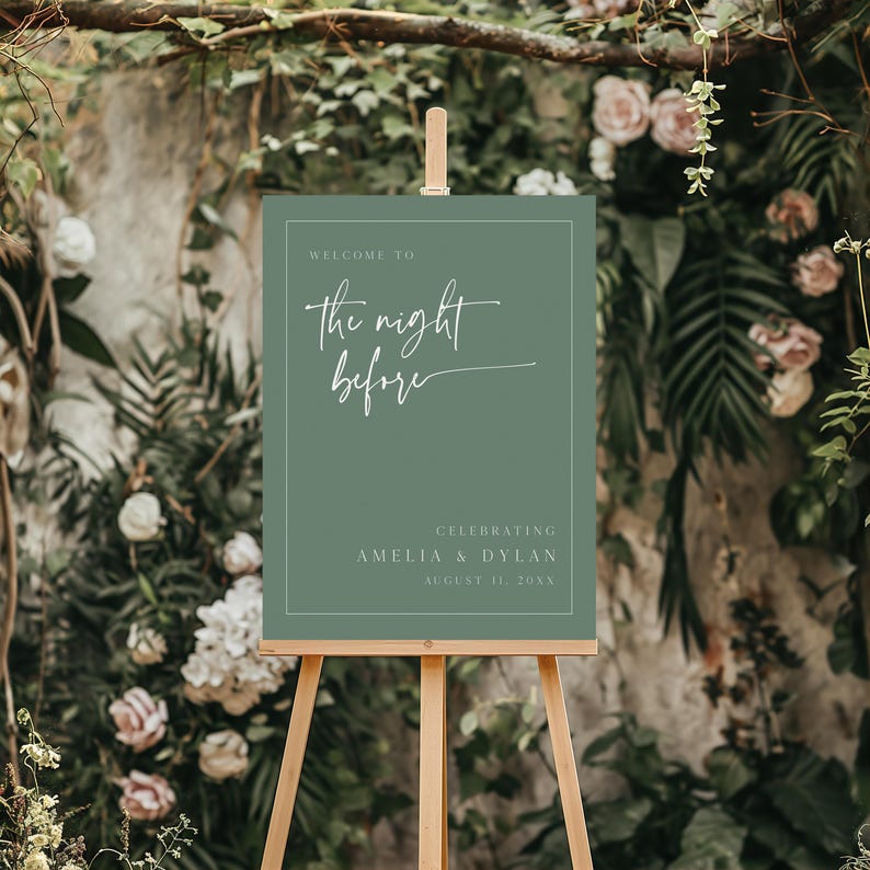 Editable the Night Before Welcome Sign, Editable Welcome Sign Template ...