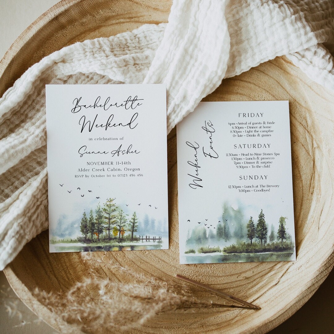 OREGON Mountain Bachelorette Party Invitation, Itinerary, Lake ...