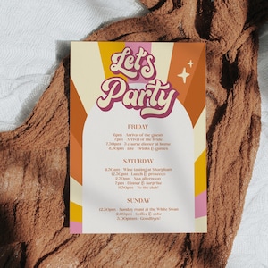 WOODSTOCK Retro Hen Party Invitation Template, Hen Weekend Invite, Hen ...